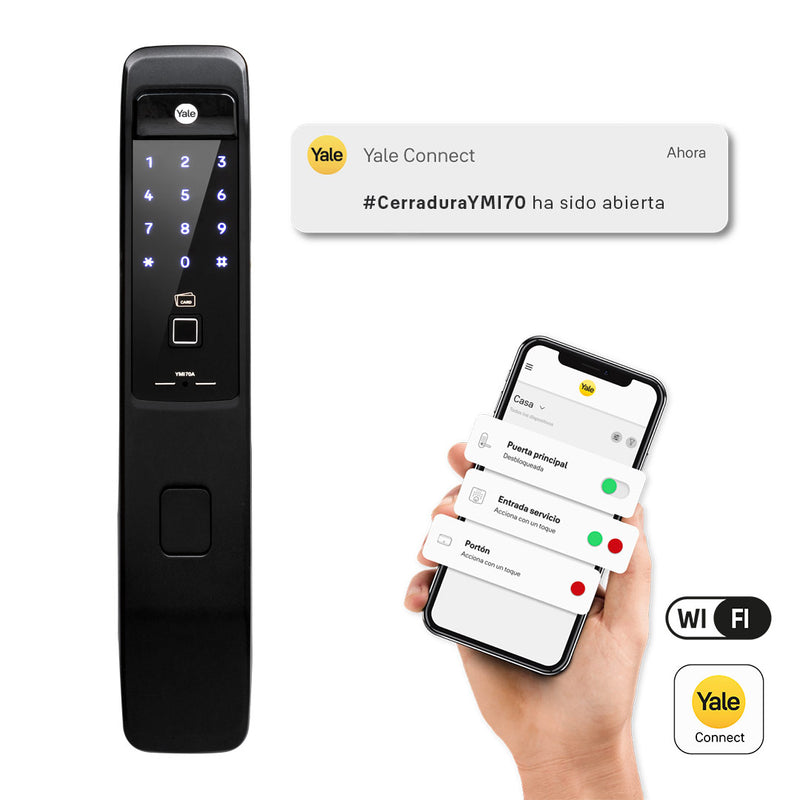 Kit de Yale Connect con Cerradura Digital YMI70 Pull & Push