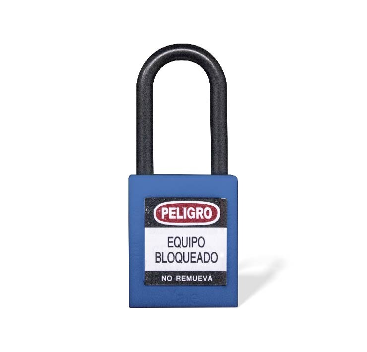 Candado de Gancho Nylon Azul de 38mm: seguridad eléctrica